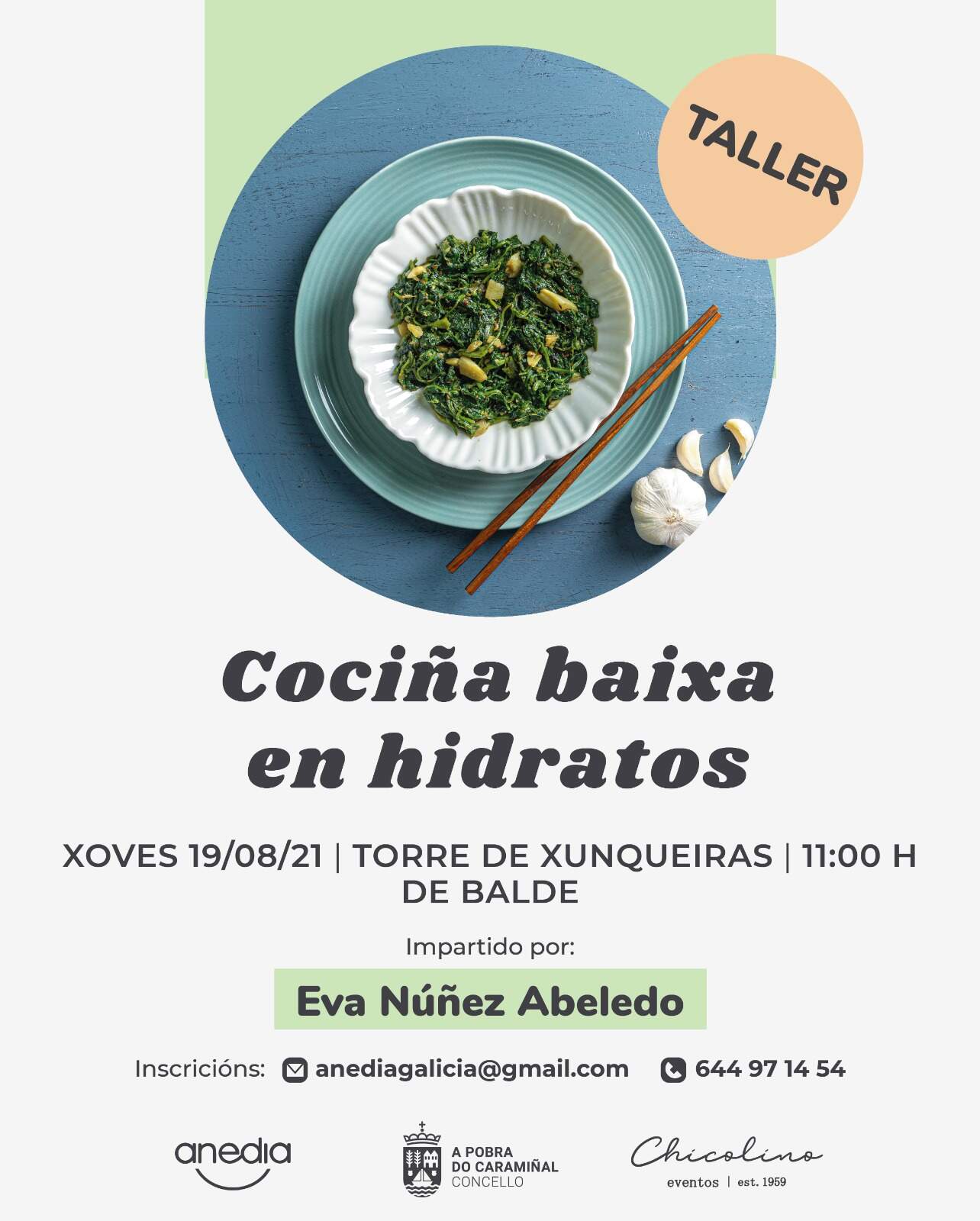 Eva Núñez Abeledo ofrecerá un taller de cociña baixa en hidratos | CONCELLO